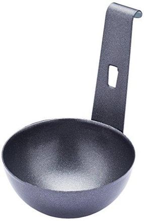 KitchenCraft 1x Pochierform für Ei, Antihaftbeschichtung, Antihaft, Schwarz, 7.2 x 7.2 x 10 cm, 1 Einheiten