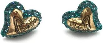 Vivienne Westwood Femme, Accessoires, Vert, Taille: ONE Size Orb Heart Earrings