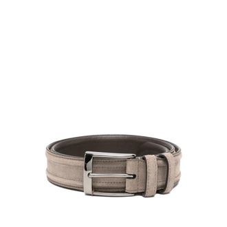 Canali Grauer Wildlederg&uuml;rtel mit Rechteckiger Schnalle - - Accessories - Herren - Grau - 105 CM
