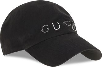 Gucci A005HY3HBNR Rhinestone Logo Baseball Cap - Black
