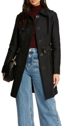 Morgan Damen-Trenchcoat mit G&uuml;rtel, Schwarz, Gr&ouml;&szlig;e 38