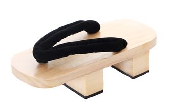 Kawaii-Story K-G-20-1 Schwarz Helles Holz Japan Geta Unisex Sandale mit Tabi Socken Kimono Geisha Kendo Samurai (schwarz, EU Schuhgr&ouml;&szlig;ensystem, Erwachsene, Herren,