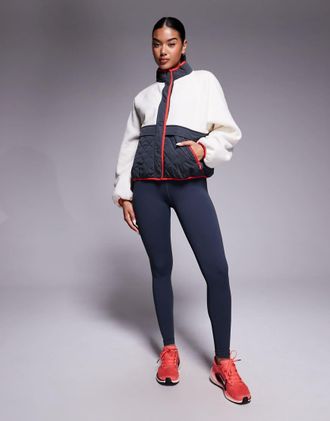 P.E Nation Veste matelass&eacute;e technique - Blanc discret et bleu marine