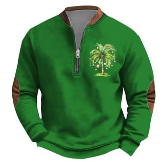Generic Pull de Noël pour homme - Imprimé Père Noël amusant - Pull à manches longues - Pull de Noël 2025 - T-shirts dhiver pour homme, Vert-2, 3XL