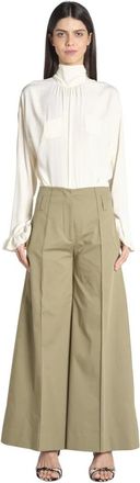 Ql2 Quelledue QL2 Quelledue, Femme, Pantalons, Vert, Taille: 40 FR Pantalon Large C&ocirc;tel&eacute;