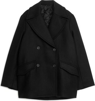Arket Cabanjacke Aus Wolle -Schwarz