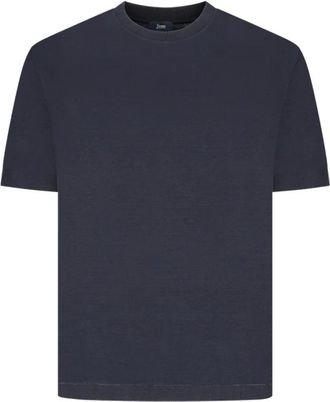 Herno Homme, Tops, Bleu, Taille: M T-Shirt Effet Jersey Tricot Portogallo