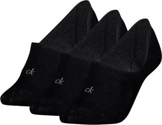 Calvin Klein 8719965009202 Lot de 3 paires de chaussons pour femme Coupe moyenne Noir Taille 39-42, Noir, 34-36