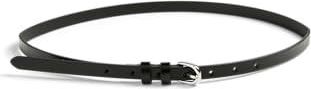 Pieces Pcpiona Slim Jeans Belt Ceinture, Noir/détails : Bordure argentée, 95 cm Femmes