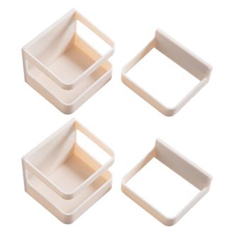 Aboofan 2 St&uuml;ck Wandmontiertes Regenschirmregal mit Abtropfschale Beige Kompaktes Haushaltsst&auml;nder Lagerregal f&uuml;r Eingang B&uuml;ro und Zuhause