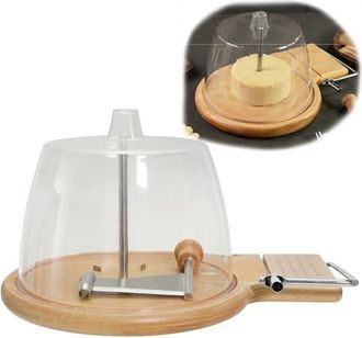 Generic Roulette &agrave; Fromage, Trancheuse &agrave; Fromage Avec Manivelle Et R&acirc;pe Fine, Mat&eacute;riau En Bois Et Tapis Antid&eacute;rapant En Silicone, Coupe-fromages Pour Usage Co
