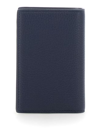 Dolce & Gabbana Mens Cardholder Blue Grained Leather Accessory