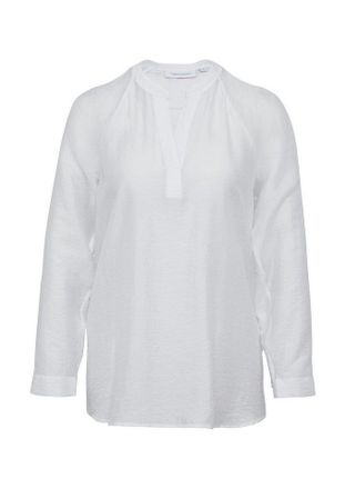 Comma Langarmbluse Bluse Strukturierte Tunikabluse aus Lyocellmix