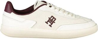 Tommy Hilfiger Femme, Chaussures, Blanc, Taille: 41 EU Baskets Femme en Cuir Beige Style Chic