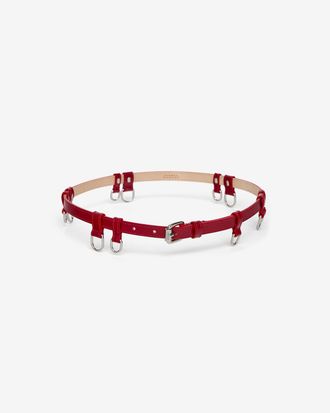 Isabel Marant Ceinture Chelsea - Femme - Deep Red - Silver - Taille80 - Isabel Marant