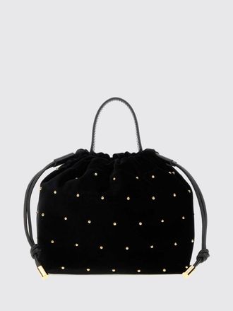 Chlo&eacute; Mini-Beuteltasche von aus Samt mit Nieten und Schulterriemen aus Metallgeflecht