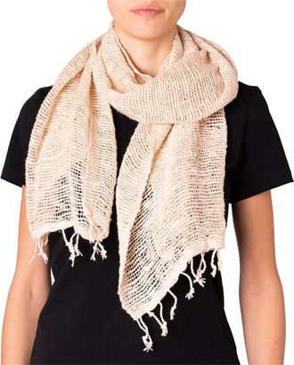 Panasiam scarf cotton woven, cream, 165x50cm