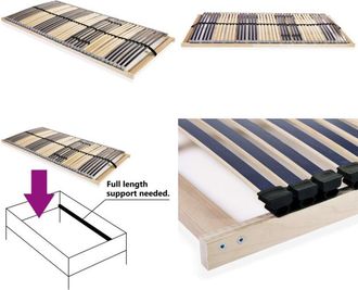 vidaXL Lattenrost mit 42 Latten 7 Zonen 140x200 cm - Lattenrost - Holzrahmen - Buche - Birke - Lattenrost 140x200 - Home & Living