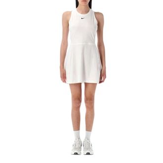 Nike Femme, Robes, Blanc, Taille: 40 FR Robe de Tennis en Tricot Racerback