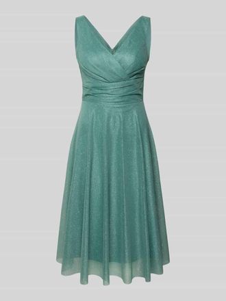 Troyden Collection Knielanges Cocktailkleid mit V-Ausschnitt