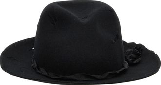 Yohji Yamamoto Homme, Accessoires, Noir, Taille: ONE Size &Eacute;l&eacute;gant chapeau en feutre de laine