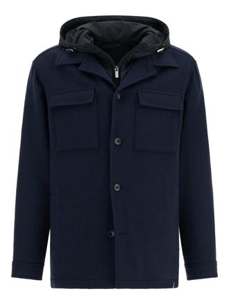 Boggi Milano surchemise Link &agrave; design matelass&eacute; - Bleu