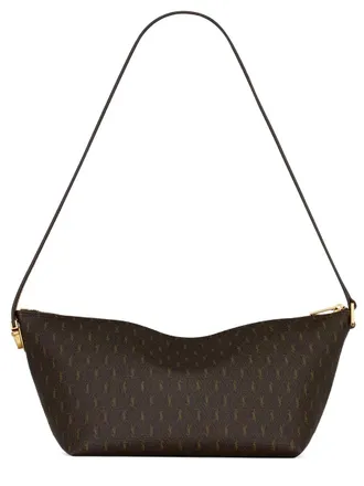 Saint Laurent Mens Shoulder Bag Le Monogramme Grey Leather Bovine