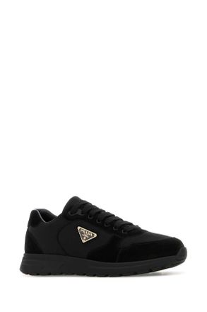 Prada Mens Black Re-Nylon And Suede Prax Sneakers Nero Poliammidericiclata-Vitello