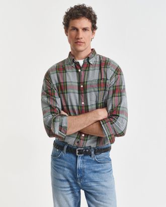 GANT Herren Leichtes Relaxed Fit Twill Hemd mit Karomuster (XXXL) TARTAN Grün