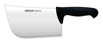 Arcos Fleischermesser Cleaver - Klinge aus Edelstahl 23 cm - Griff aus Polypropylen, Widerstandsf&auml;hig und Hygienisch - Schwarz, Serie 2900, Farbidentifikati