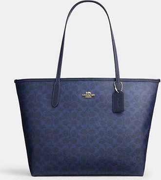 Coach City Tote Bag aus Signature Canvas f&uuml;r Frauen in Blau