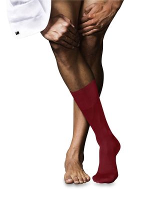 Falke Herren Socken No. 9 M So Pure Fil d&acute;&Eacute;cosse Baumwolle einfarbig 1 Paar, Rot Cardinal 8156, 41-42