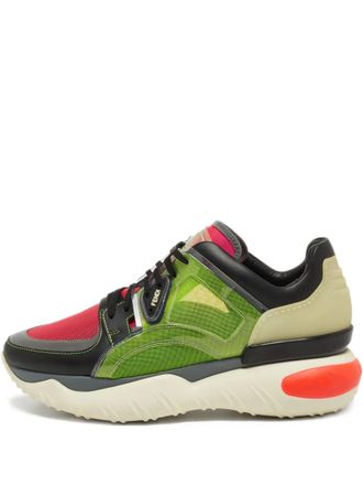 Fendi baskets colour block à semelle épaisse - Vert