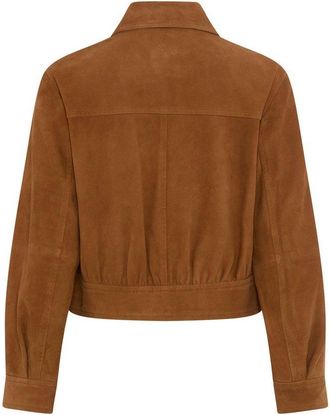 HUGO BOSS Lederjacke Salisa Premium Damenmode Blouson aus Veloursleder
