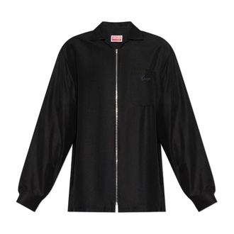 Kenzo Signature Zipped Oversized Shirt - - Shirts - Herren - Schwarzk - 2XL