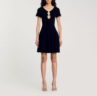 Sandro Robe en velours strassée