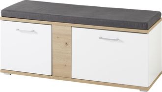 M&ouml;belando Schuhbank >SIGNO II< (BxHxT: 120x50x38 cm) in Artisan/Wei&szlig; - 120x50x38 (BxHxT)