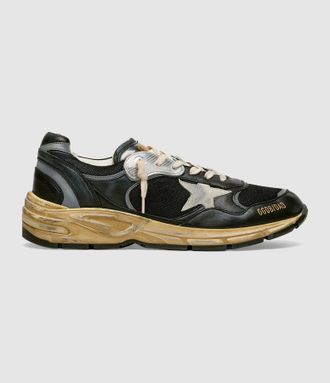 Golden Goose Baskets Running Dad Black Silver Ice