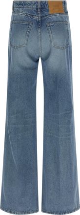Ami Stonewashed Flared Jeans - Blue