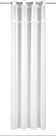 Gardinia Sehlbach Fertiggardine mit Ösen, Etamine mit Klebe-Strasssteinen, Weiß, 135 x 245 cm Gardinen, Elegante Ausstrahlung, Glamouröser Touch, Luftige Leich