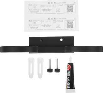 Angoily Wandmontiertes Weinglasregal aus Aluminium 2 St&uuml;ck Schwarzer Kelch H&auml;ngeregal f&uuml;r K&uuml;che Bar und Restaurant Stabiles Metall Aufh&auml;ngesystem ohne Bohren