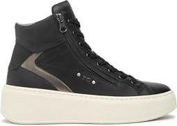 Nero Giardini I514213D Sneakers Femme en Cuir Et Mati&egrave;re Technique - Noir 37 EU