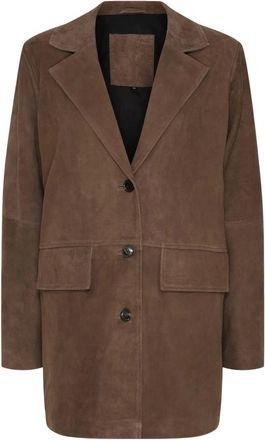 Notyz Notyz - Blazer en daim - Femme - Vestes - Brun - Taille: 46 FR