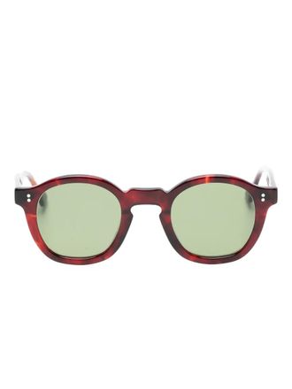 Lesca Mose Sonnenbrille mit rundem Gestell - Braun