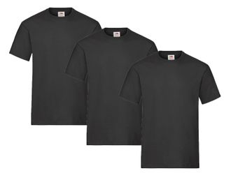 Fruit Of The Loom Fruit of The Loom Herren Heavy T-Shirt 3er Pack, 3 x Schwarze & 1 HL Kauf Notizblock, XXL