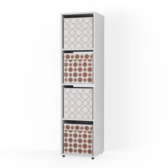 Vicco Meuble de rangement cube Ludus, Blanc, 142.5 x 36.2 cm avec 2 boxes pliants opt.1, Vicco