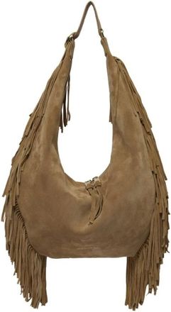 Orciani Femme, Sacs, Beige, Taille: ONE Size Isola Peach Fringe Large Shoulder Bag