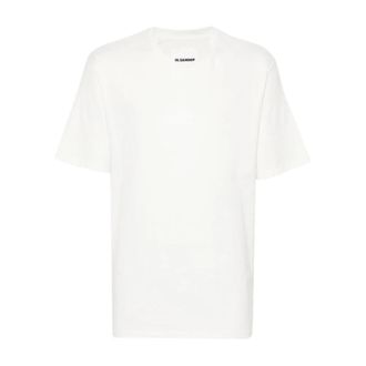 Jil Sander Homme, Tops, Blanc, Taille: S T-shirt ras du cou
