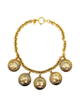 Chanel collier à breloque logo (années 1980) - Or