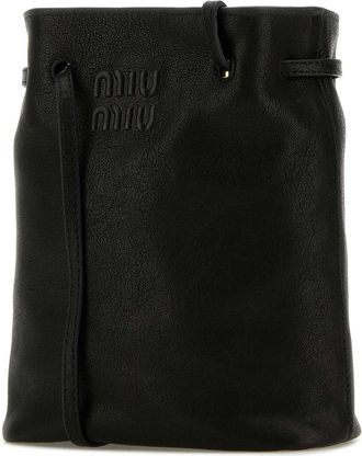 Miu Miu Contenitori Lambskin Leather Crossbody Bag - Black